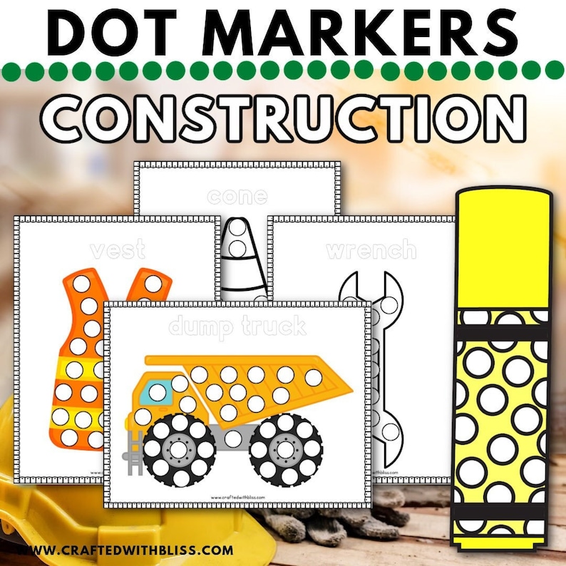 Construction Dot Marker Printable - Etsy
