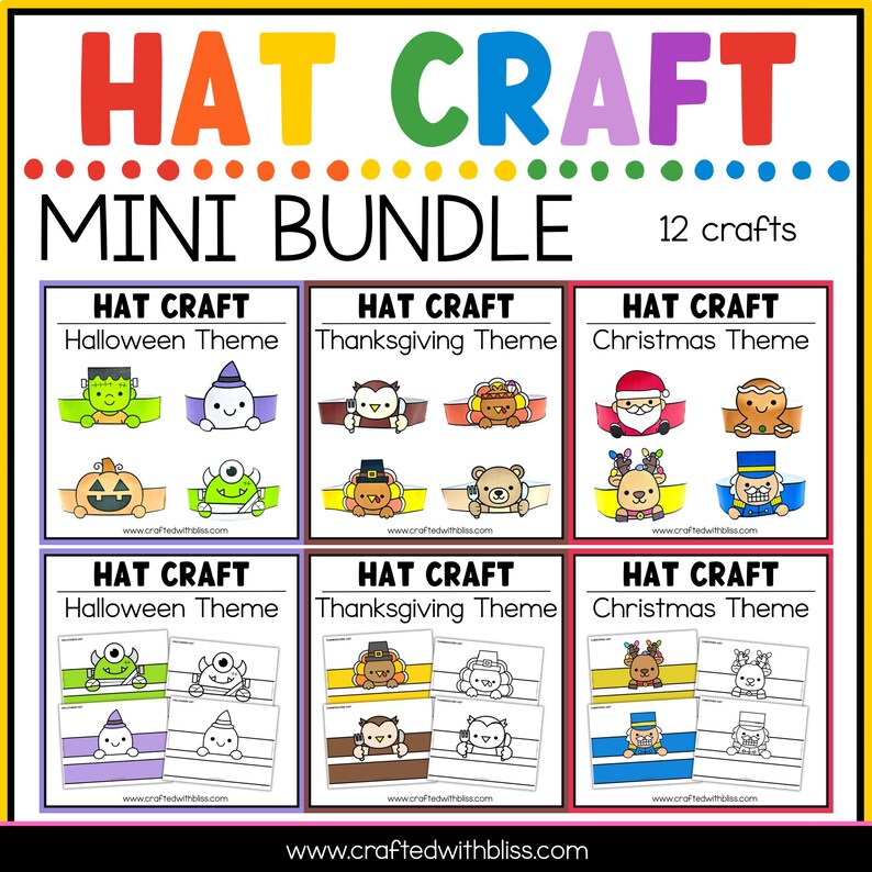 Halloween, Thanksgiving, Christmas Craft Hat Crown Mini Bundle - Etsy