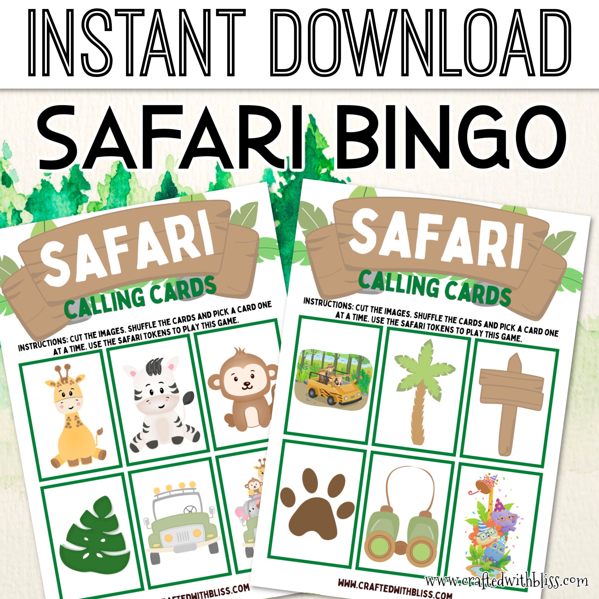 Safari Bingo for Kids, Safari Bingo Birthday Party, Classroom Bingo ...