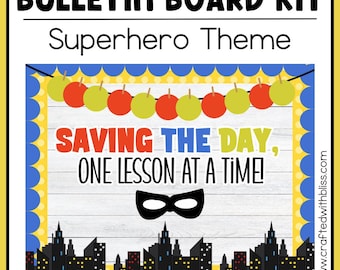 Superhero Back to School Bulletin Board Kit L Superhero Theme L Door ...