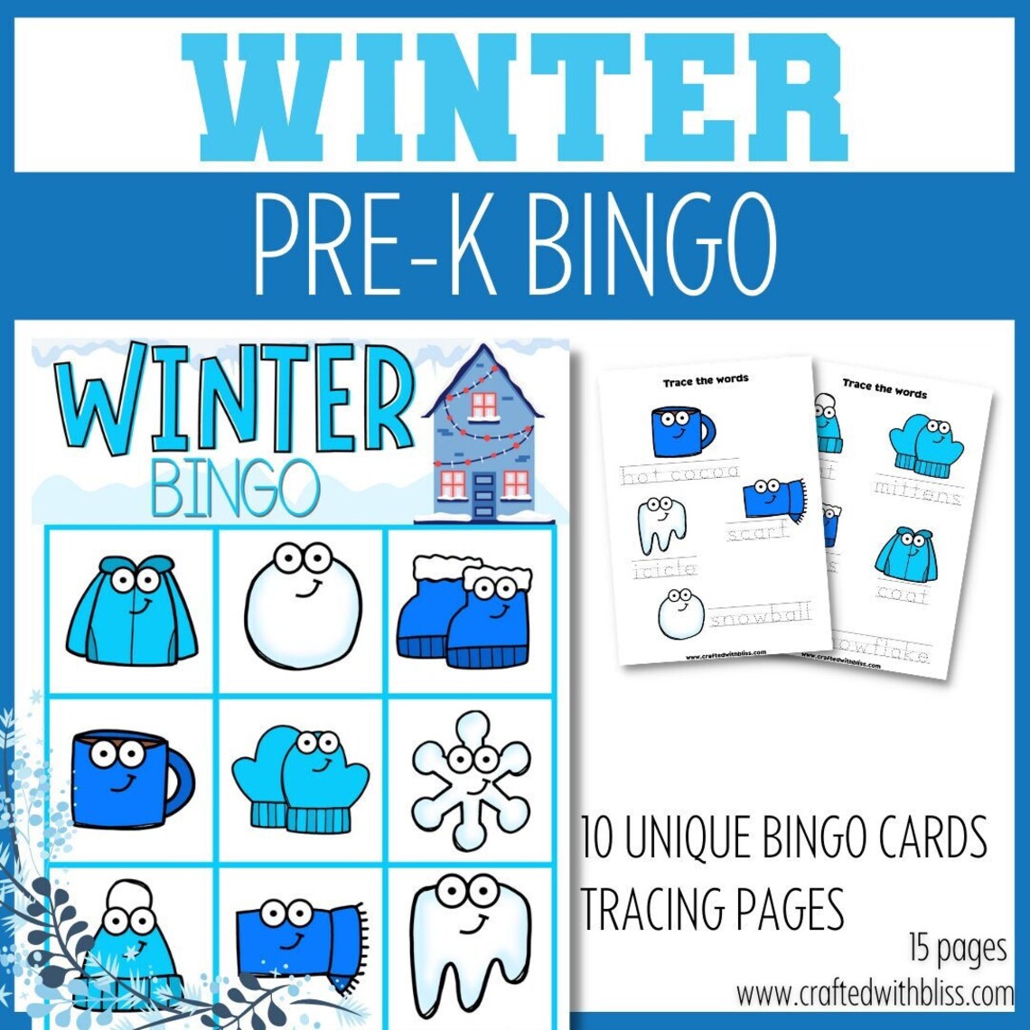Winter Bingo for Classroom Game Preschool Kindergarten (10 Cards) - Etsy