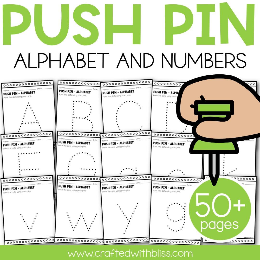 Push Pin Alphabet and Numbers (0-20) Printable Pokey - Etsy