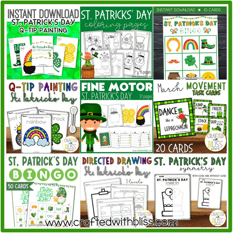 March Preschool-kindergarten Bundle, St. Patrick's Day Kindergarten ...
