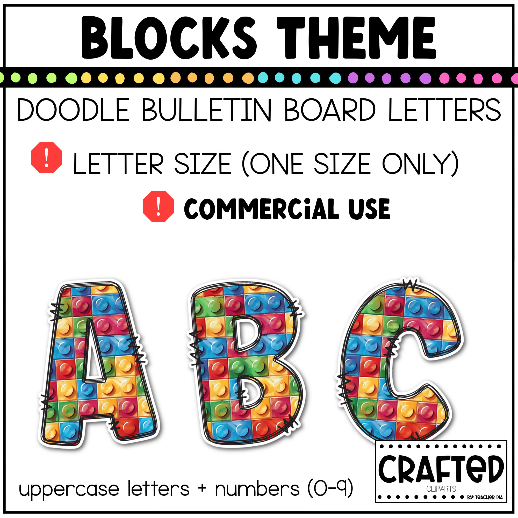 Block Brick Theme Bulletin Board Letters | Door Classroom Decor ...