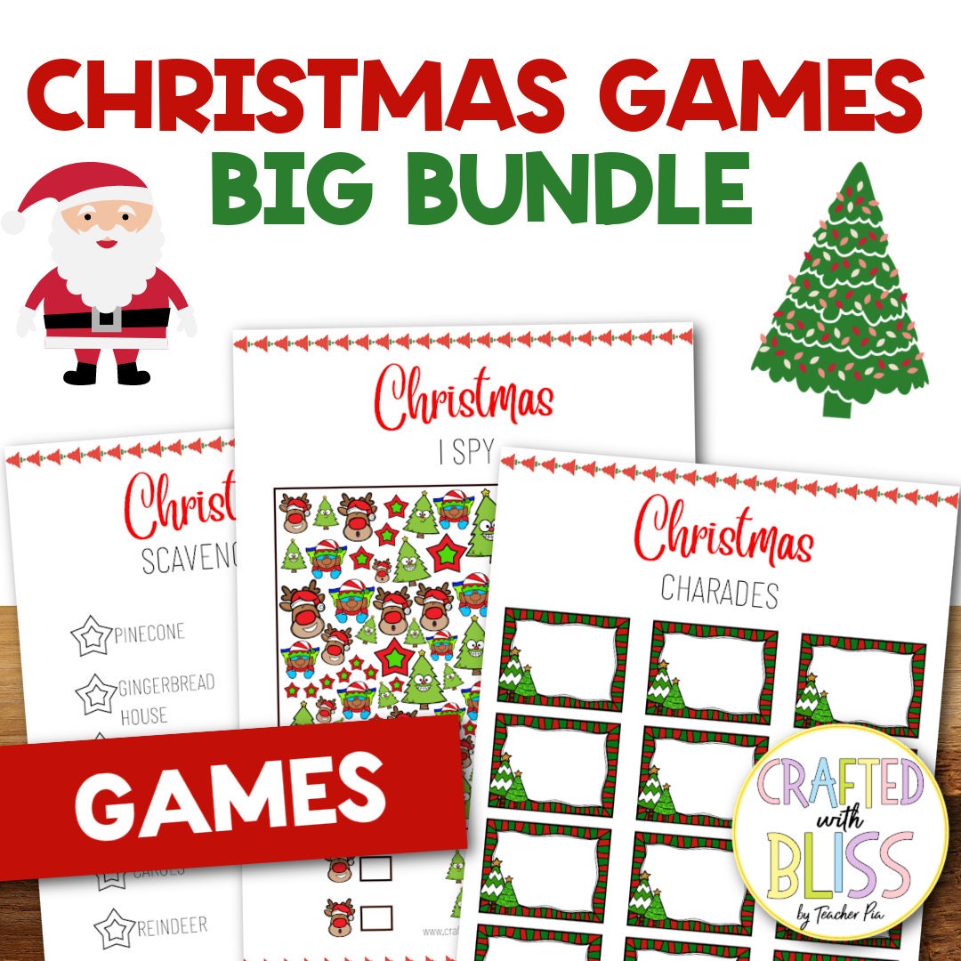 Christmas Party Games BIG BUNDLE, Christmas Games Kids, Christmas ...