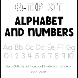 Q-tip Painting Alphabet and Numbers (0-20) Printable Pack | Dip and Dot ...