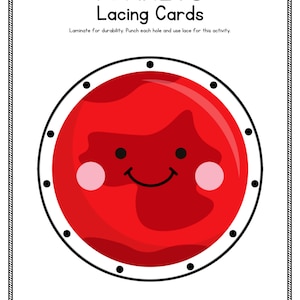 Planets Lacing Cards - Etsy