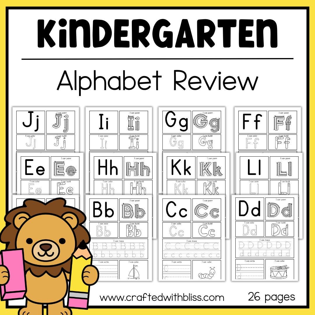 Back to School Alphabet Review Preschool - Kindergarten - Etsy