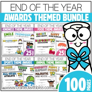 Editable End of the Year Awards Classroom Certificate Themed Bundle ...