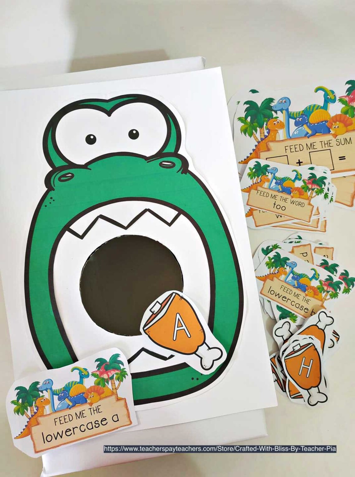 Feed the Dino Dinosaur Theme Feed the T Rex Literacy Center Math Center ...