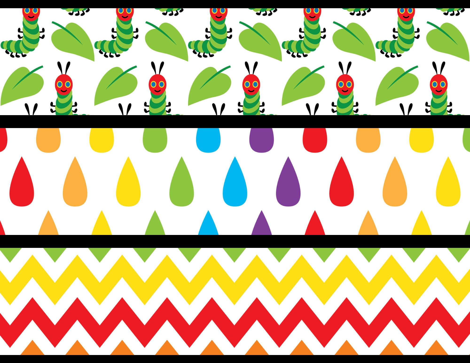 The Ultimate Hungry Caterpillar Bulletin Board Borders Mini Bundle | 15 ...