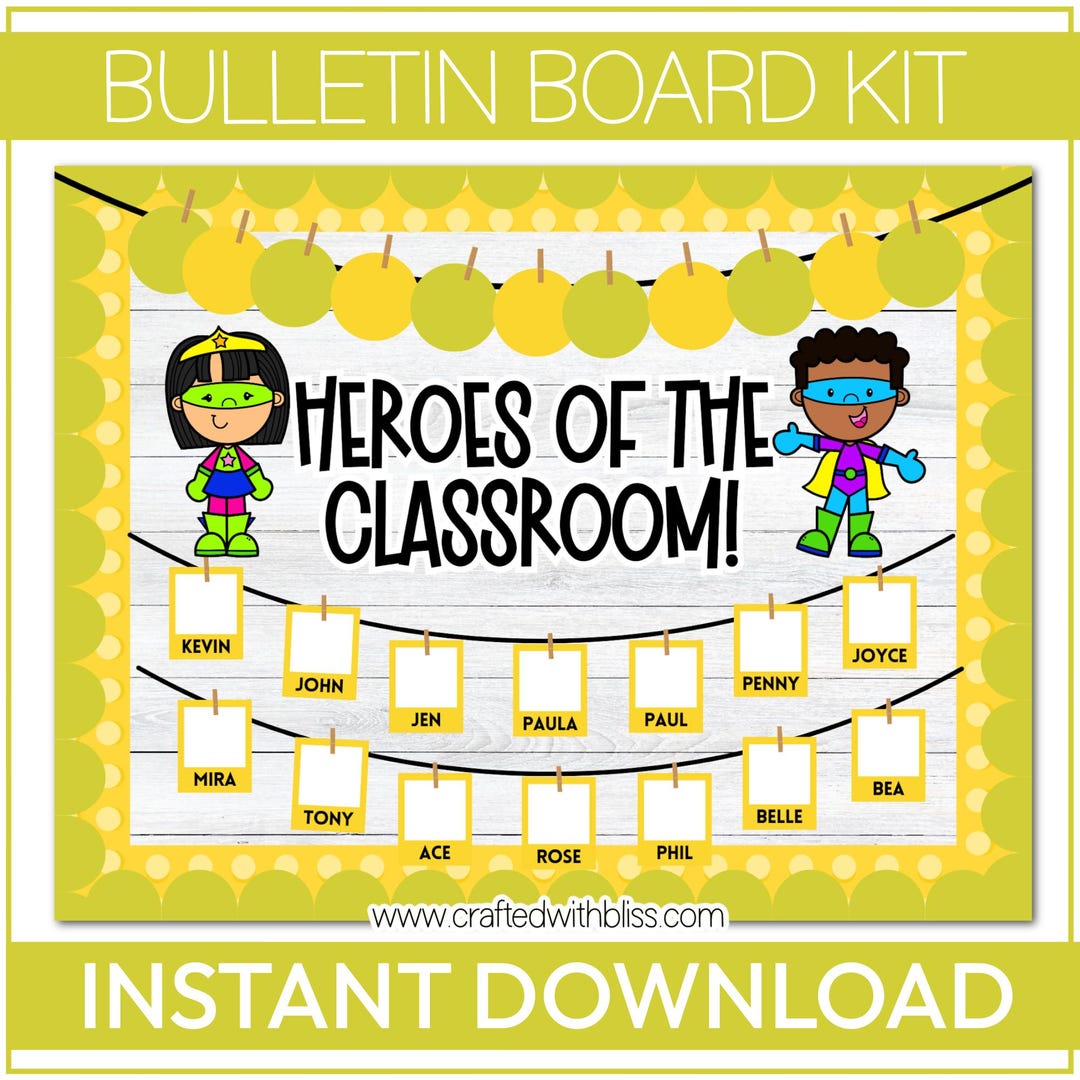Superhero Theme Back to School Bulletin Board Kit | Heroes Classroom ...