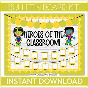 Superhero Theme Back to School Bulletin Board Kit | Heroes Classroom ...