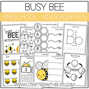 Busy Bee Printable Pack for Pre-k: Explore Literacy, Math, and STEM ...