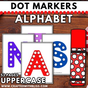 Uppercase Letters Dot Marker Printable - Etsy