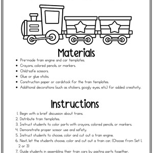 Build A Train Craft and Writing Prompt K-3 Center Morning Work - Etsy