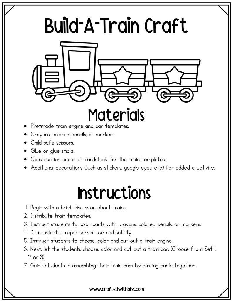 Build A Train Craft and Writing Prompt K-3 Center Morning Work - Etsy