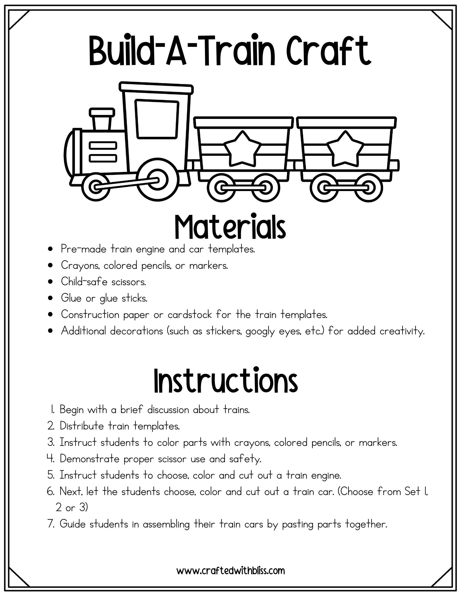 Build A Train Craft and Writing Prompt K-3 Center Morning Work - Etsy