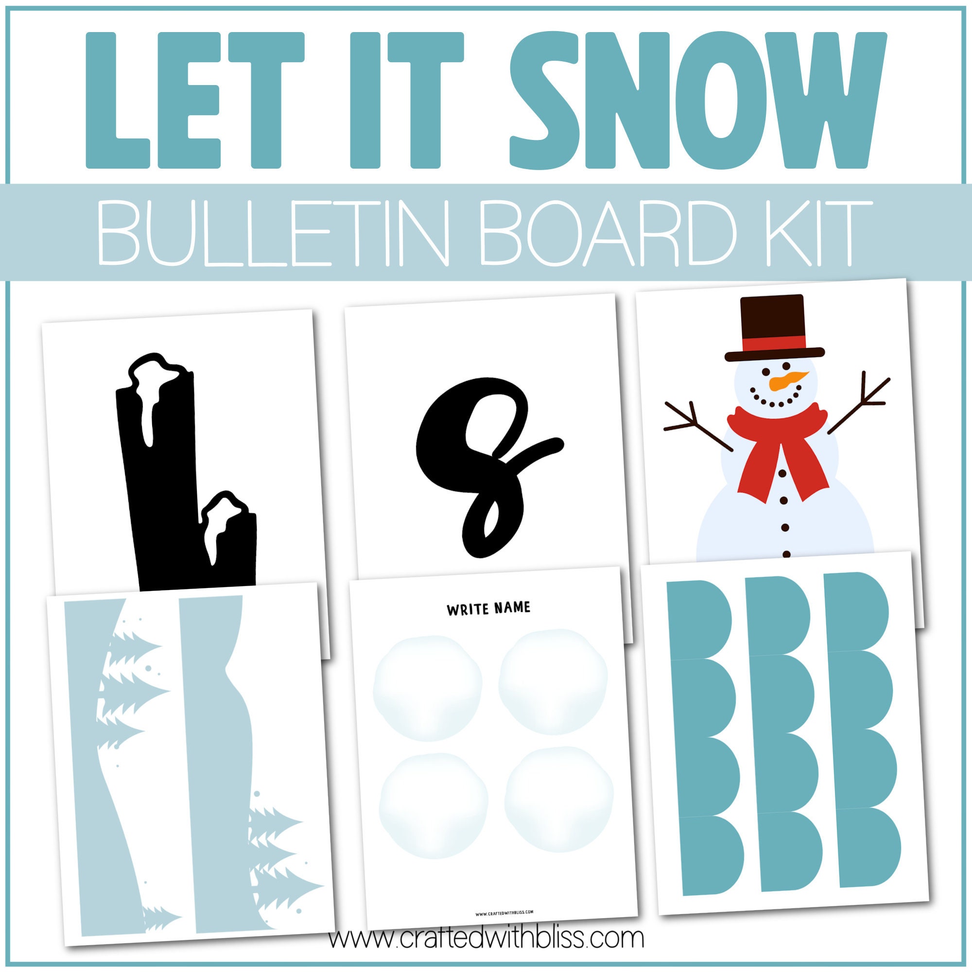 Winter Let It Snow Bulletin Board Kit - Etsy
