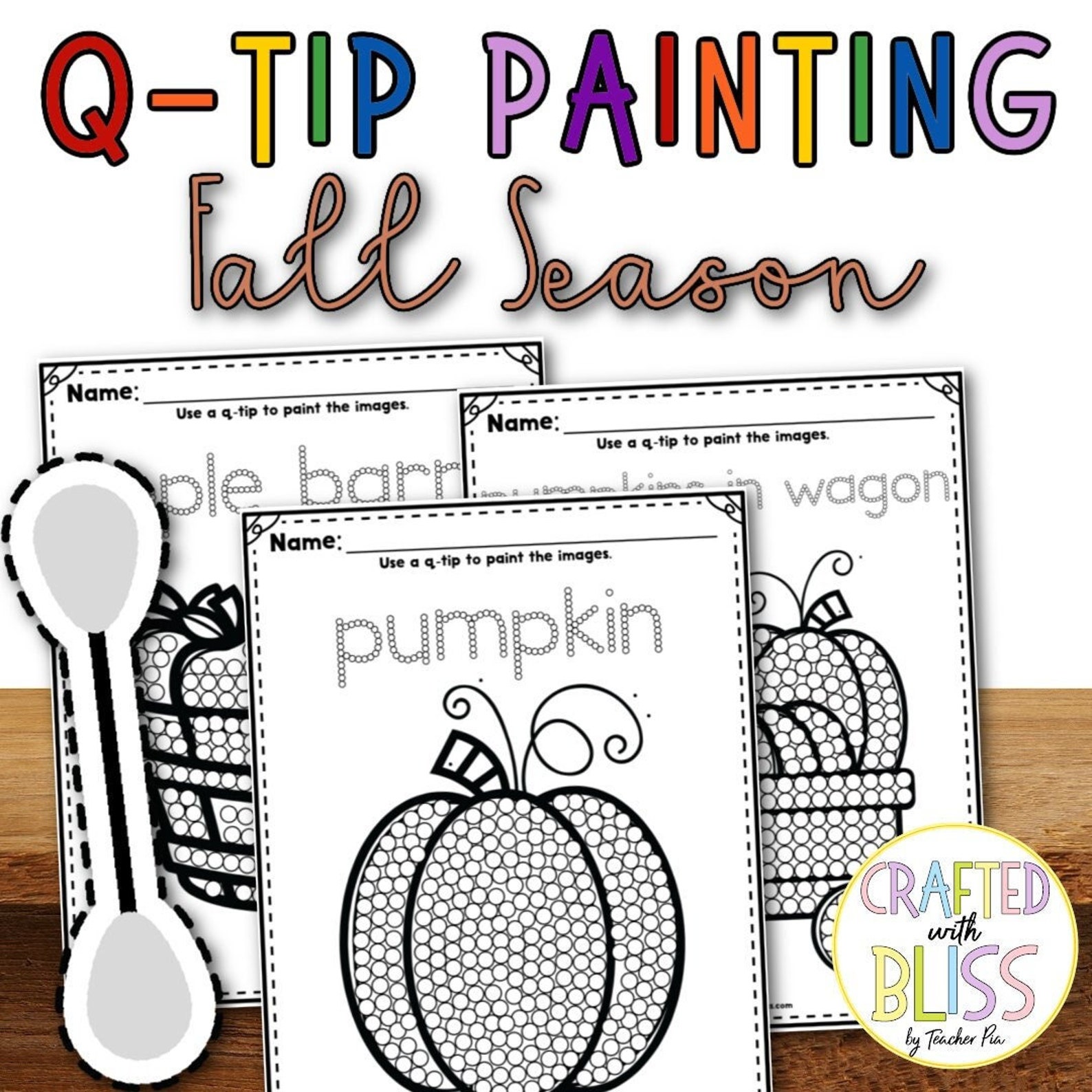 Q-tip Painting Fall Fine Motor Activity Autumn Craft Fall Printable Dot ...