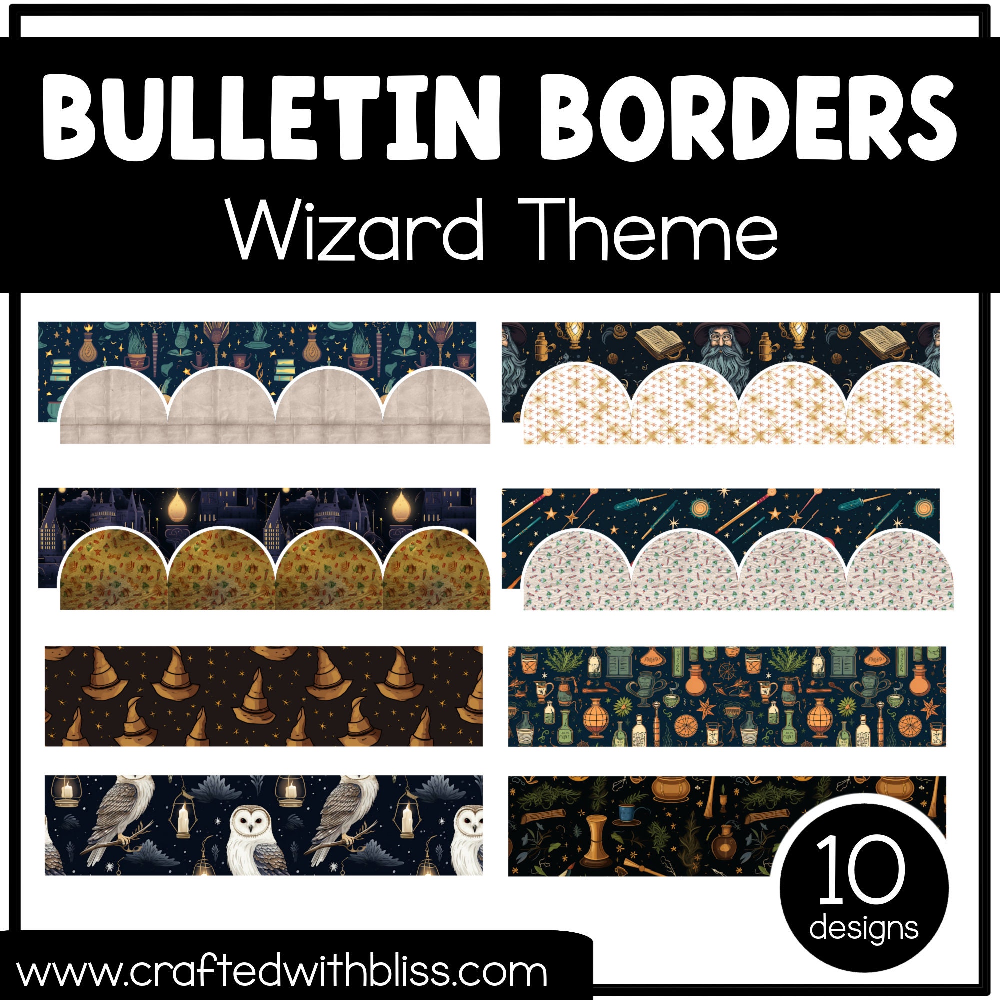 Wizard Theme Bulletin Board Borders - Etsy