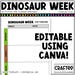 Editable Dinosaur Week Activities and Planner Toddler Canva Template 2 ...