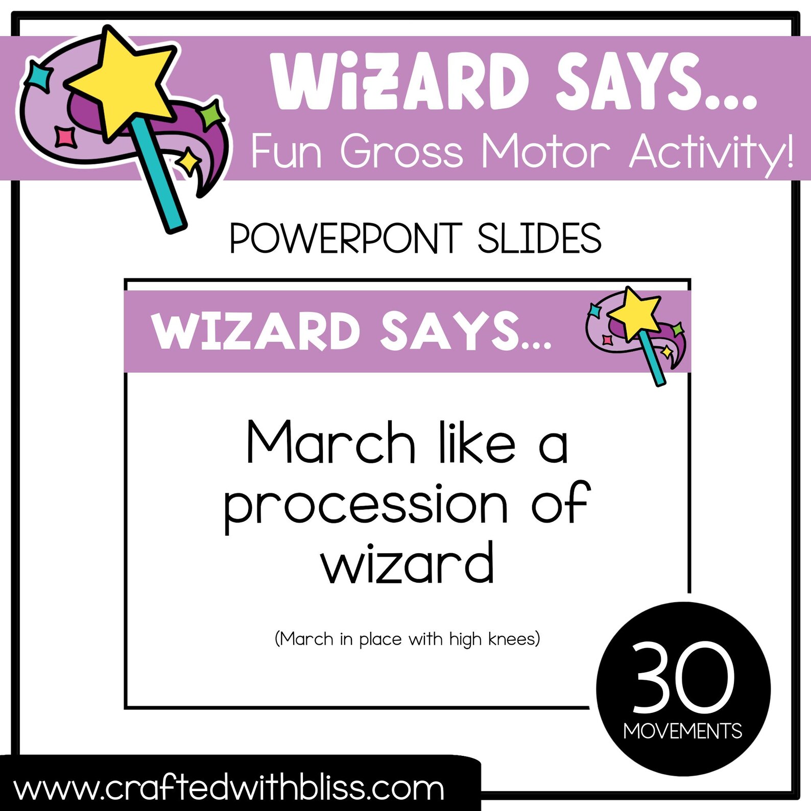 Wizard Says | Fun Magical Movement Cards Ice Breaker Gross Motor Game ...