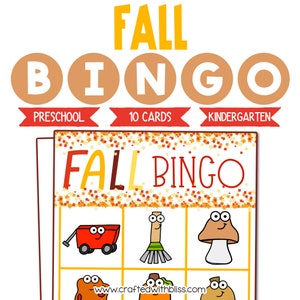 Fall Bingo for Classroom Game Preschool Kindergarten (10 Cards) - Etsy