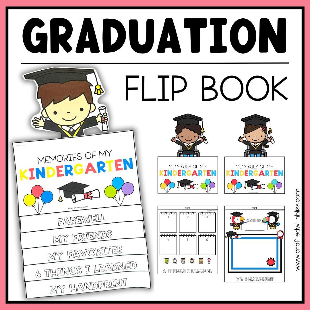 End of the Year Craft Memory Flip Book Prek Preschool Kindergarten Grad ...