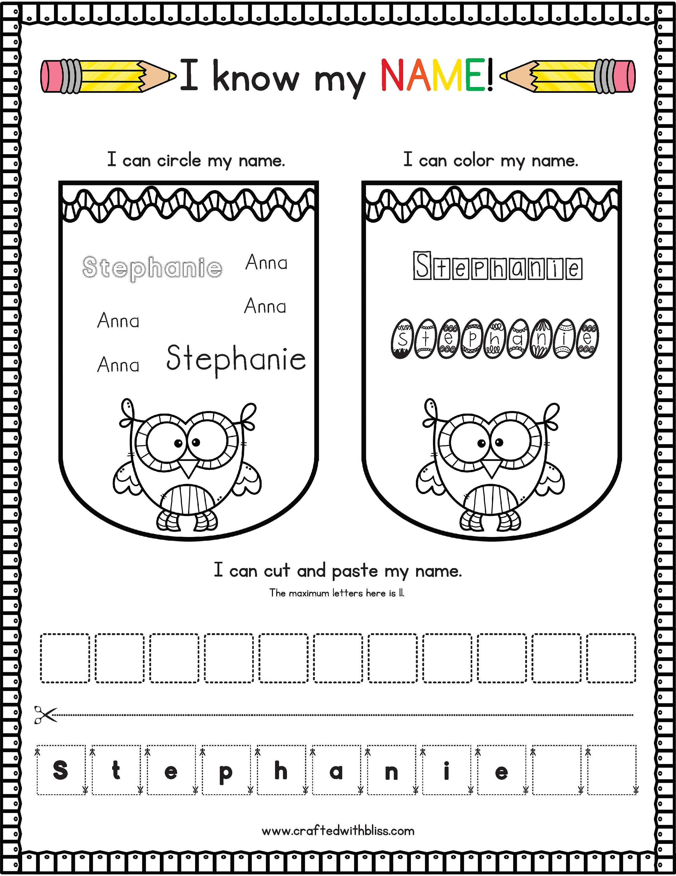EDITABLE Name Practice Worksheet Kindergarten Name Practice | Etsy