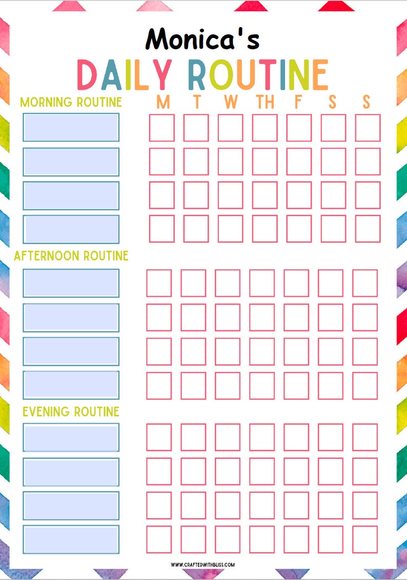 Rainbow Editable Daily Routine Printable and Activities - Etsy