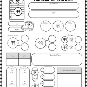 Number of the Day 1st-2nd Grade (1-99) Math Center Morning Work ...