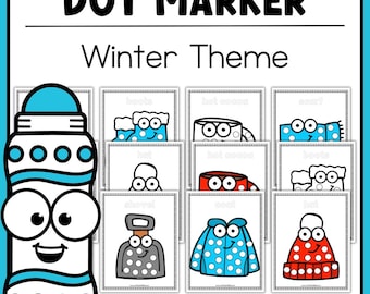 Winter Themed Dot Marker Printables, Do-a-dot Printable, Winter Dot ...