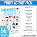 Winter Printables for Kids, Winter Party Games, Winter Bingo Games ...