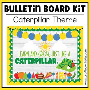 Learn and Grow Caterpillar Theme Bulletin Board Kit Door Classroom ...