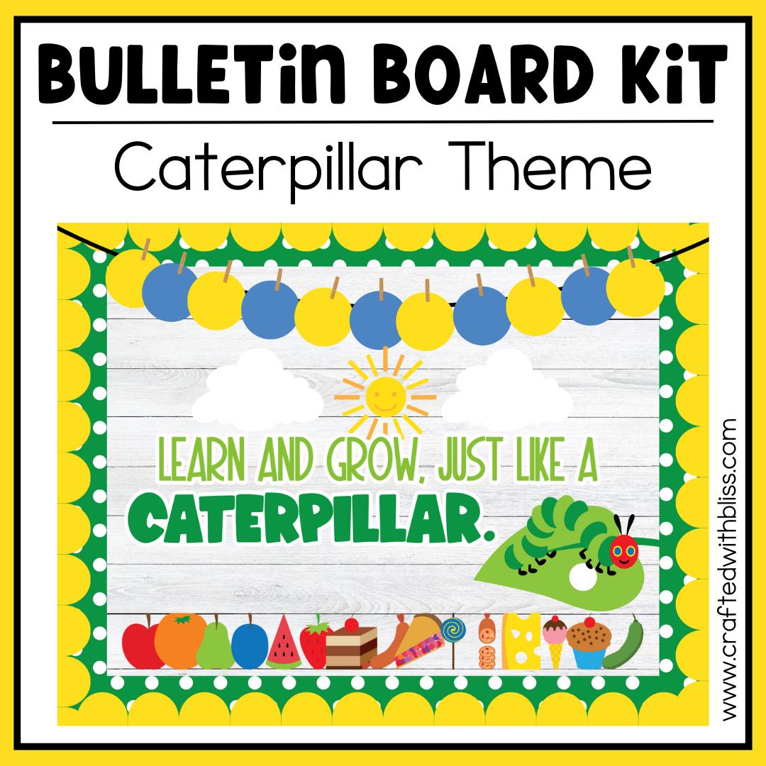 Learn and Grow Caterpillar Theme Bulletin Board Kit Door Classroom ...