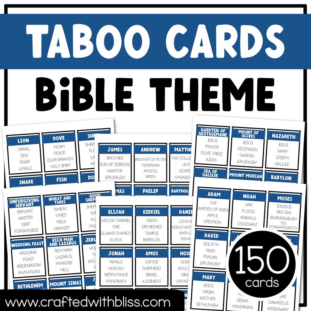 Bible Taboo Party Game 150 Cards Christian Fun Friday Ice Breaker Brain ...