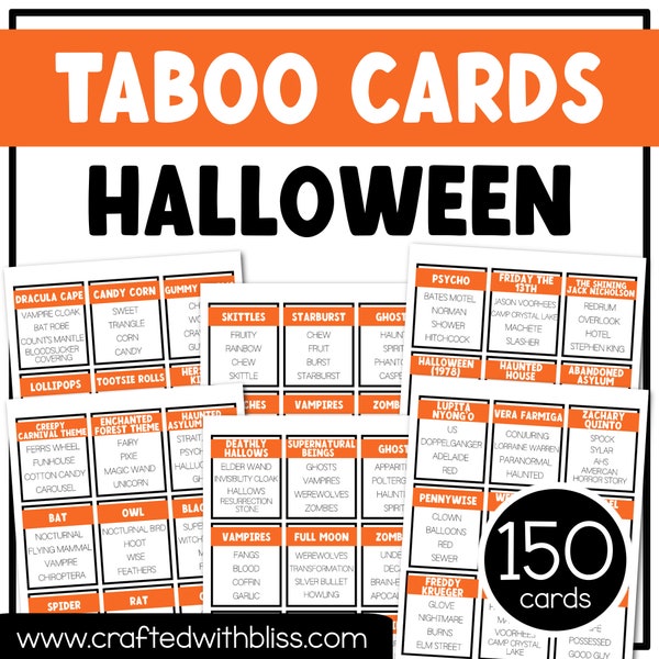 Halloween Taboo Games - Etsy