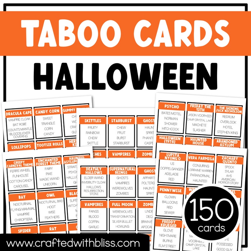 Halloween Taboo Games - Etsy