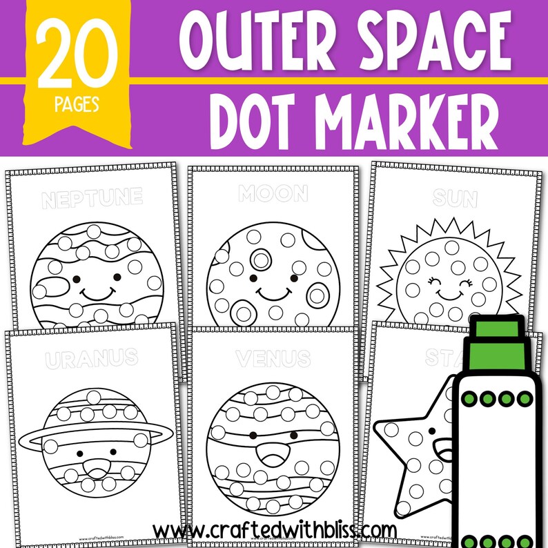 Outer Space Dot Marker Printable - Etsy