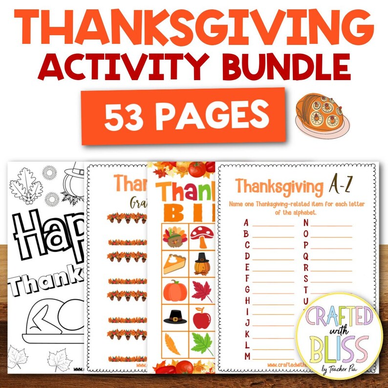 Thanksgiving Activities for Kids Fall Games Coloring Pages Scavenger ...