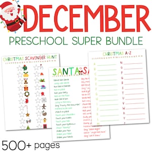 December Preschool Super Bundle, Christmas Kindergarten Activities ...
