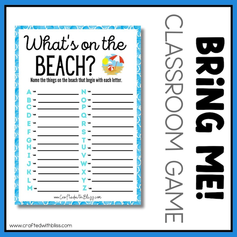 Printable Bring Me Game Scavenger Hunt, Kids Party Game Bring Me Hunt ...