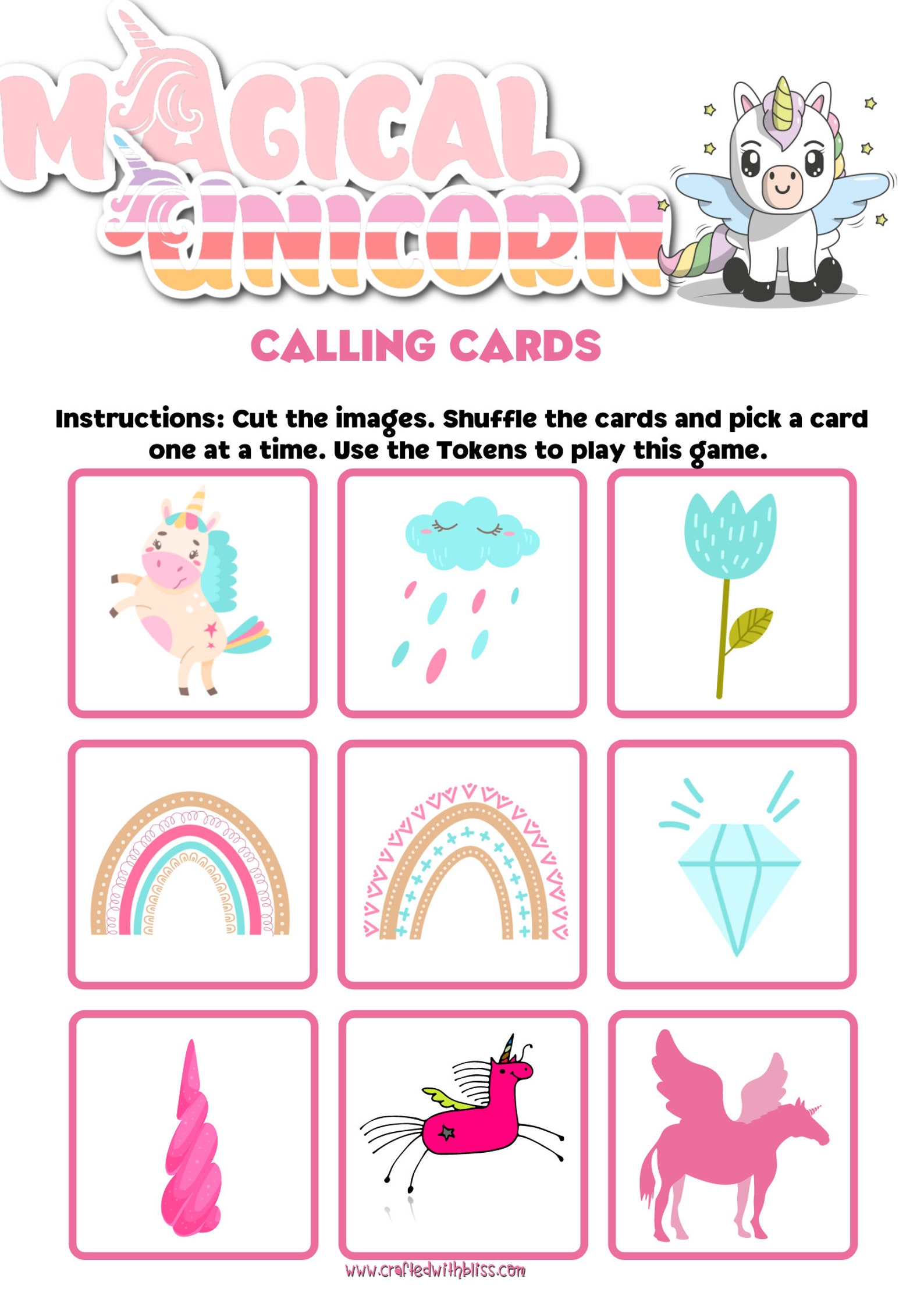 Unicorn Bingo for Kids Unicorn Bingo Birthday Party - Etsy