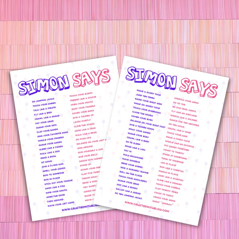 Simon Says Game for Kids, Movement Game for Kids, Indoor Activity for ...