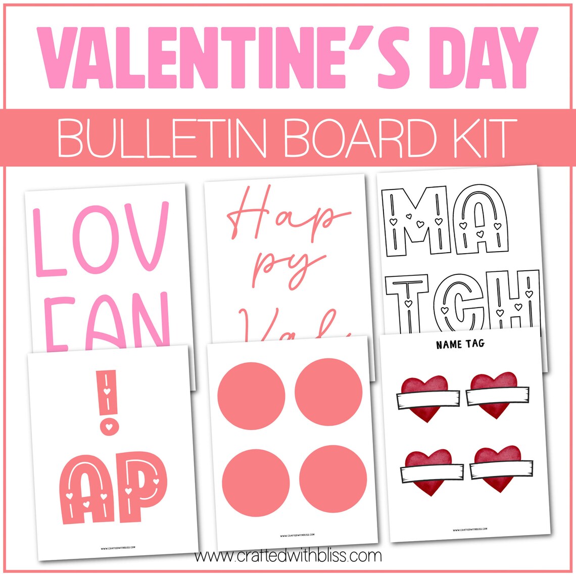 Valentine's Day Bulletin Board Kit Door Classroom Decor February ...