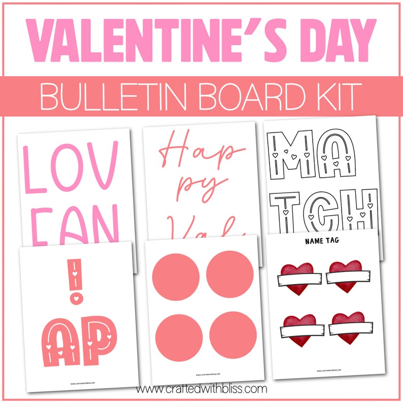 Valentine's Day Bulletin Board Kit Door Classroom Decor February ...