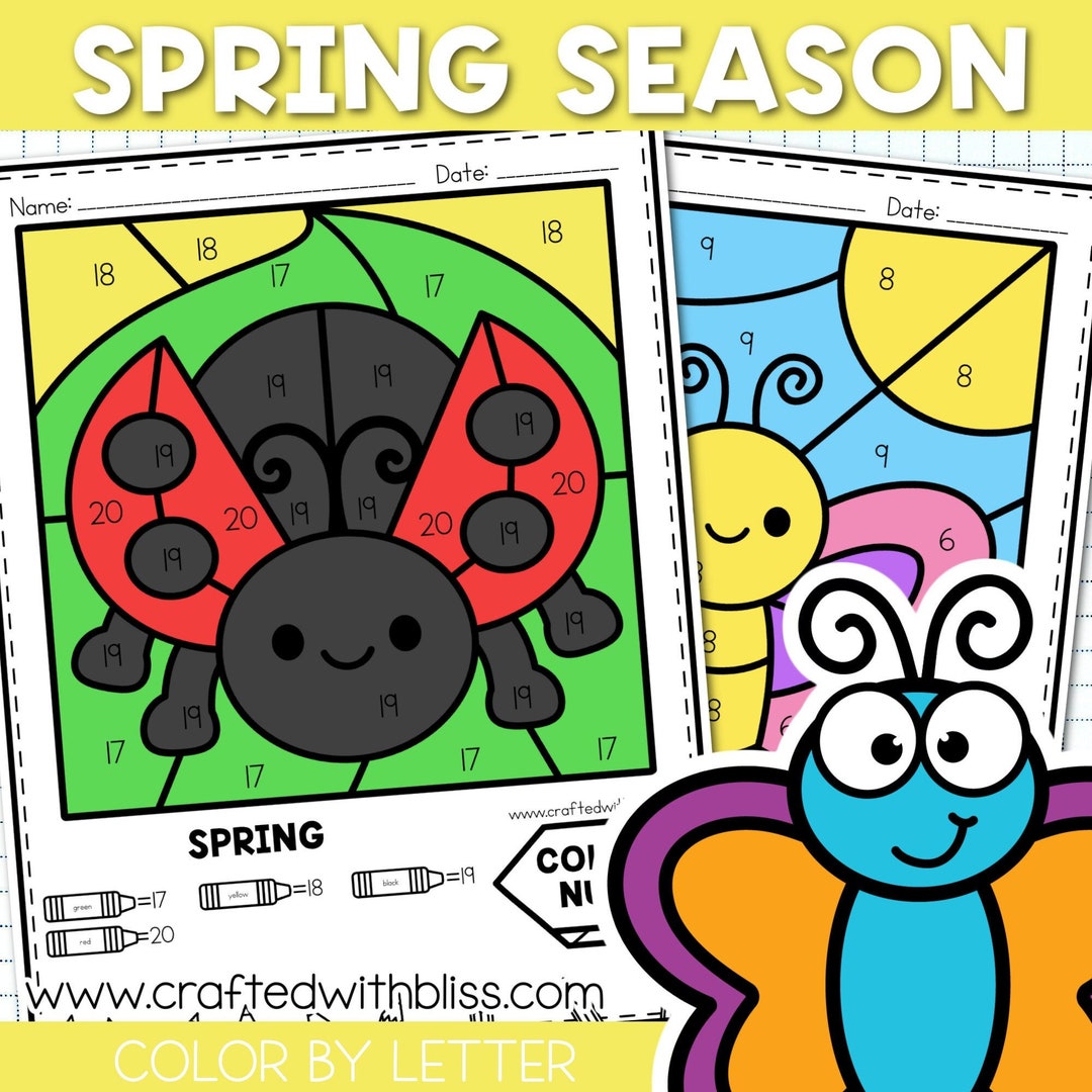 NO PREP Spring Season Color by Number Worksheet Math Center Color by ...