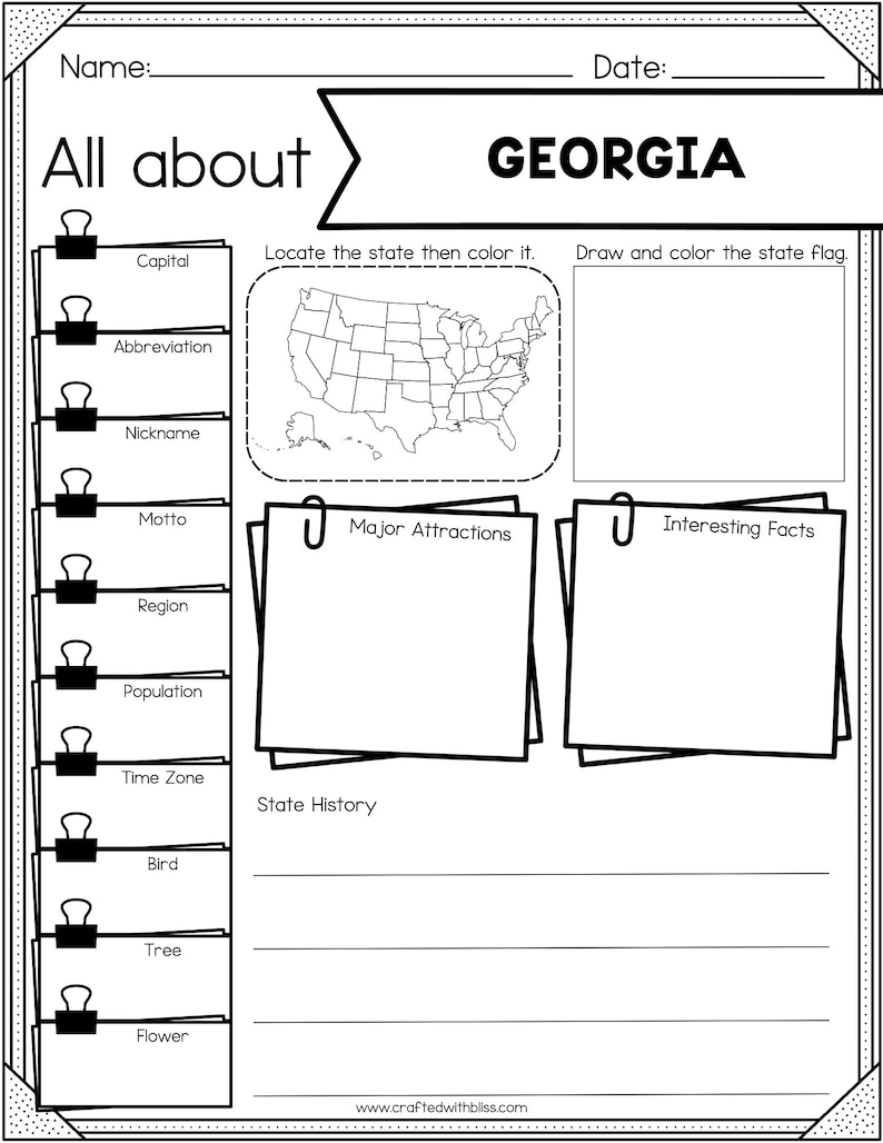 50 States Research Project | Homeschool | US States | Geography - Etsy