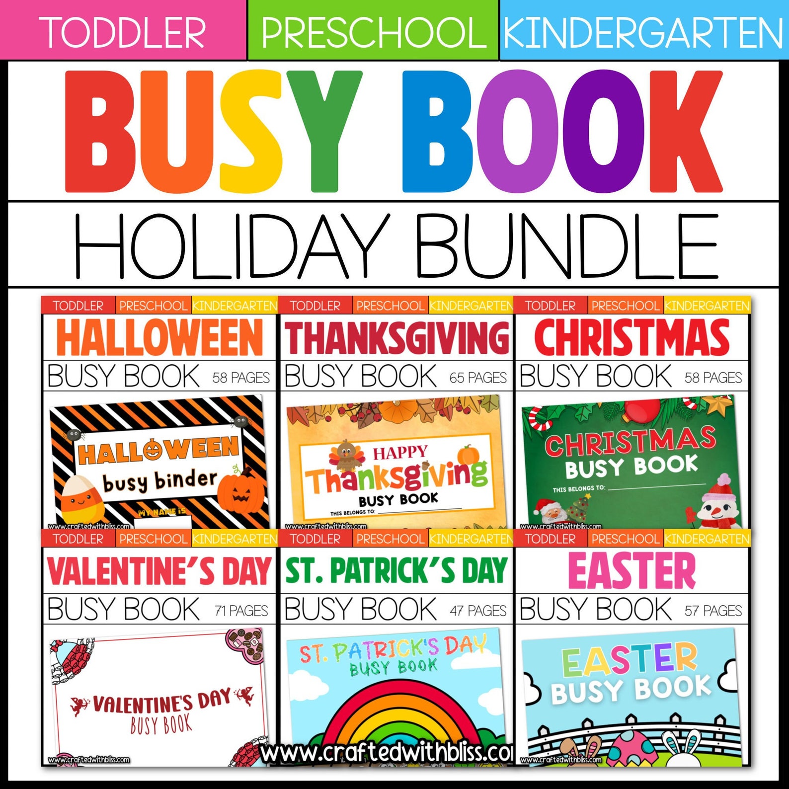 Holidays Busy Book Binder Quiet Adapted Book Learning Folder Center ...